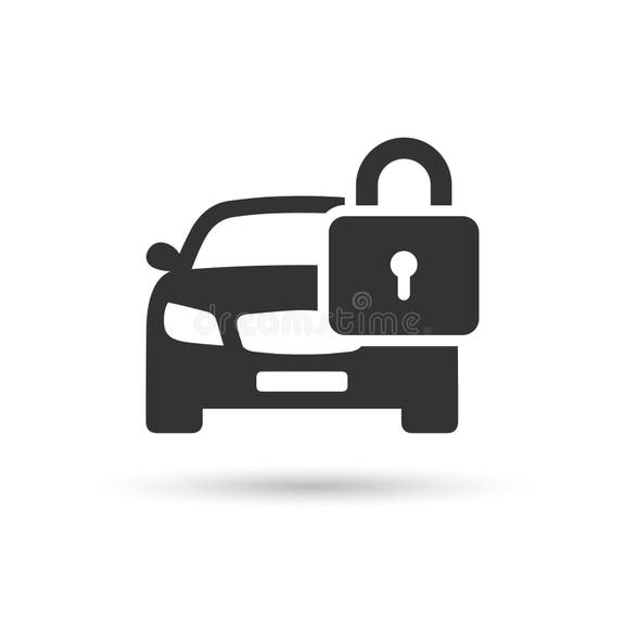 Car Lock Icon Vector. Car Security Service Lock Icon Design. Stock ...