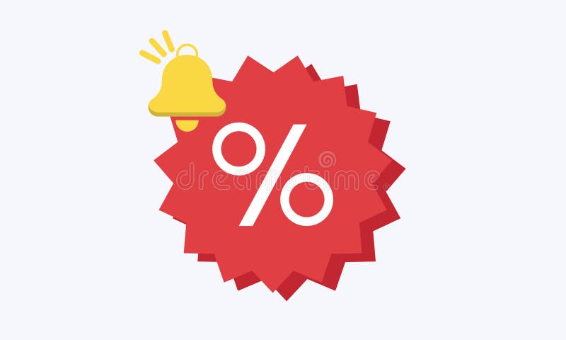 Tag Price Icon with Bell Notification for Discount Coupon Online. Stock ...