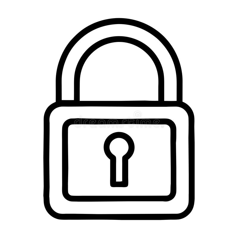 Lock Icon Vector Outline Lock Sign Isolated Contour Symbol Illustration ...
