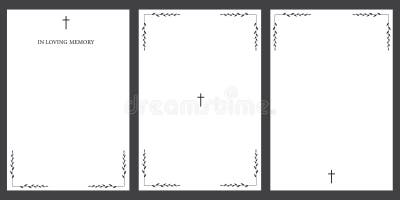 Set of Funeral Empty Card. Funeral Invitation Stock Vector ...