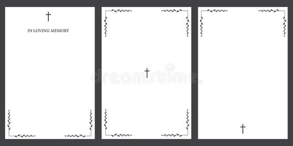 Set of Funeral Empty Card. Funeral Invitation Stock Vector ...