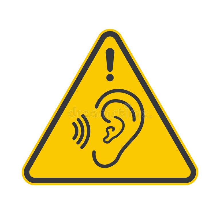 Isolated Safety Triangle Sign : Loud Noise, High Decibel Sound Alert ...