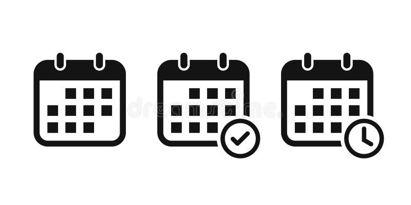 Calendar Icon Set. Schedule Icon Symbol. Calendar Planner Icon ...