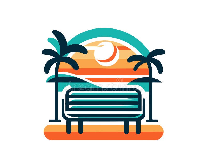 Bold Minimalist Aummer Beach Vector Art for T-Shirts and Printing Stock ...