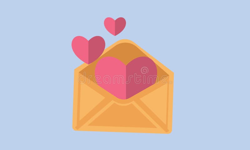 Open Envelope Letter, Mail Letter with Red Heart. Realistic Elements ...