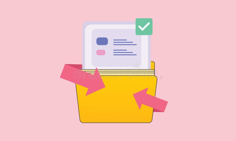 File Transfer of Document in Folder, File Transfer on Notebook. Stock ...