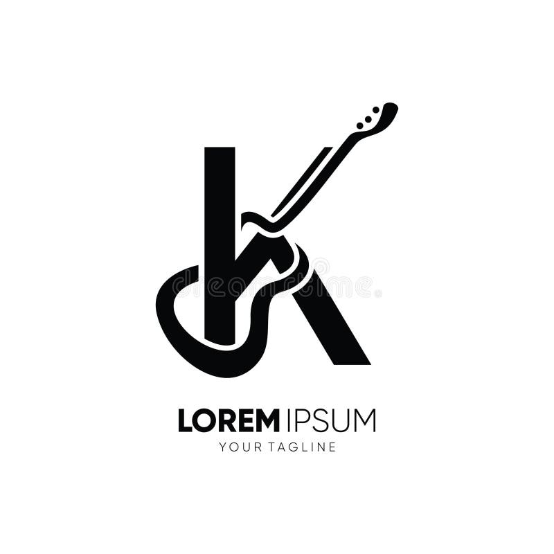 Letter K Guitar Silhouette Logo Design Image Vector Icon Graphic Emblem ...