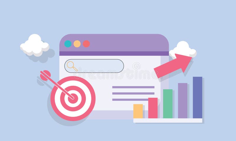 SEO Optimization Browser Icon for Marketing Social Media Concept. Interface Stock Vector ...