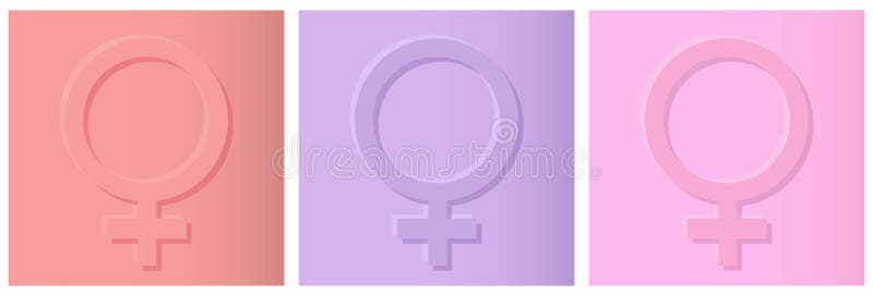 Set of Gender Symbols of Woman on Colorful Background Stock Vector ...