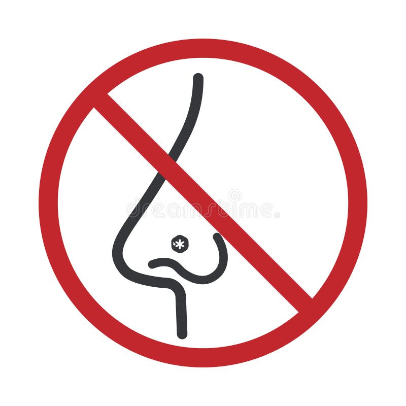 Isolated Prohibition Sign : Do Not Piercings on Nose Stock Vector ...