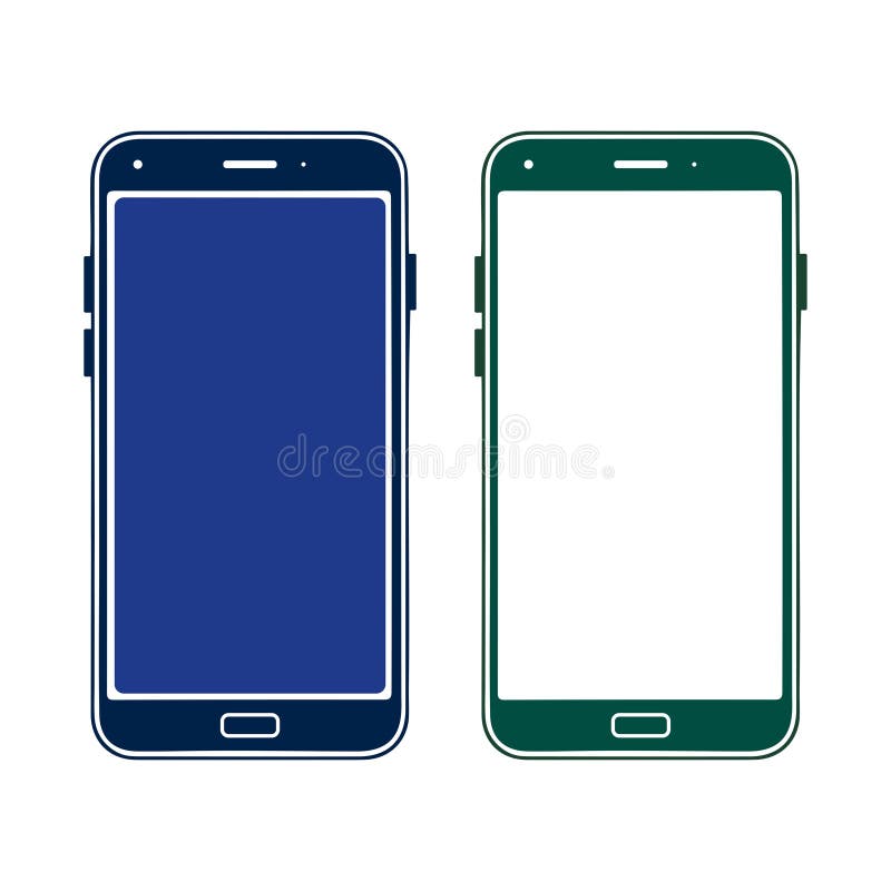 Two Simplistic Smartphone Illustrations are Shown Side by Side. Stock ...