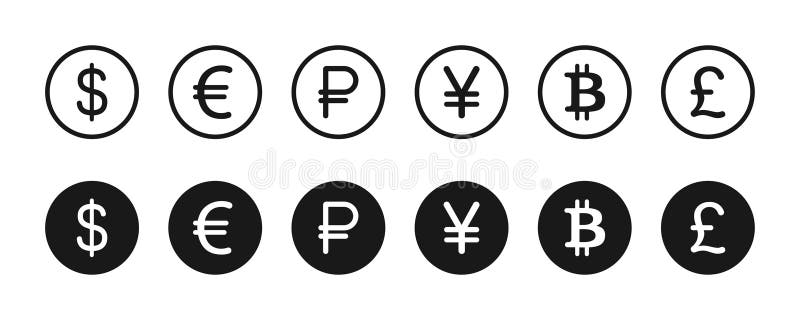 Popular Currency Symbol Set. Currency Icons Vector Illustration Stock ...