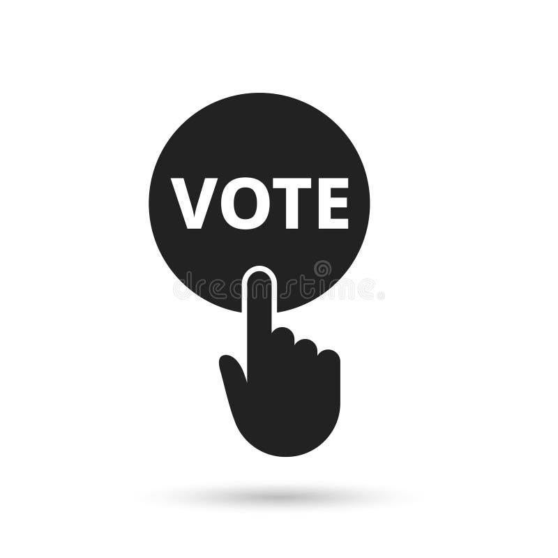 Hand Pressing Vote Button Icon, Polling, Voting Election with Hand Sign ...