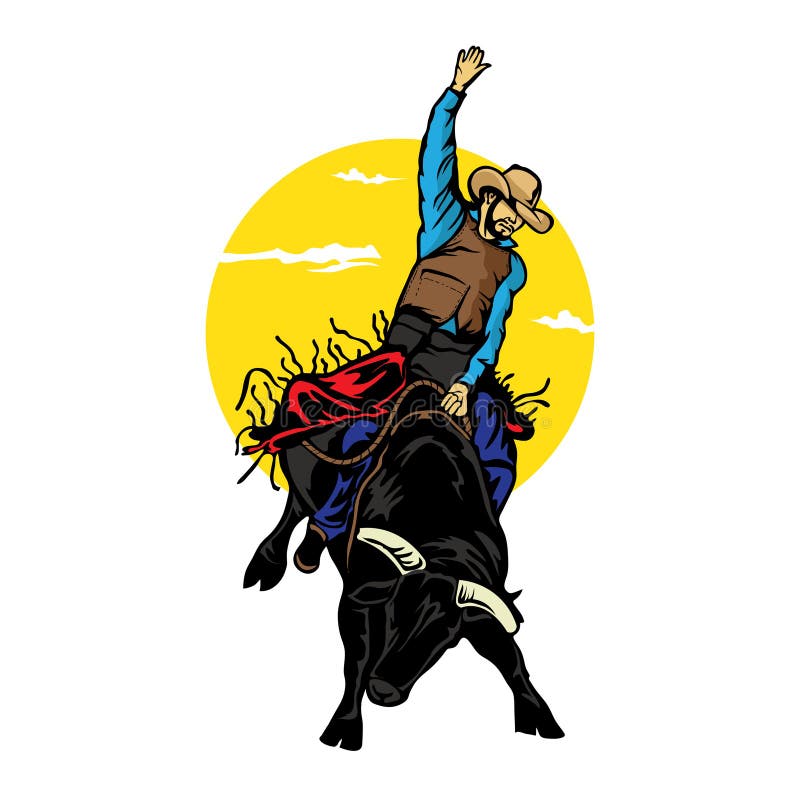 Bull Rodeo Championship Vector Illustration Logo Design Stock Vector ...