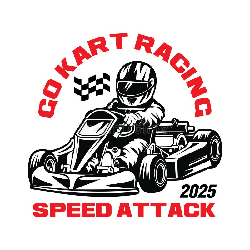 Go Kart Racing Vector Illustration Logo Design Stock Vector ...