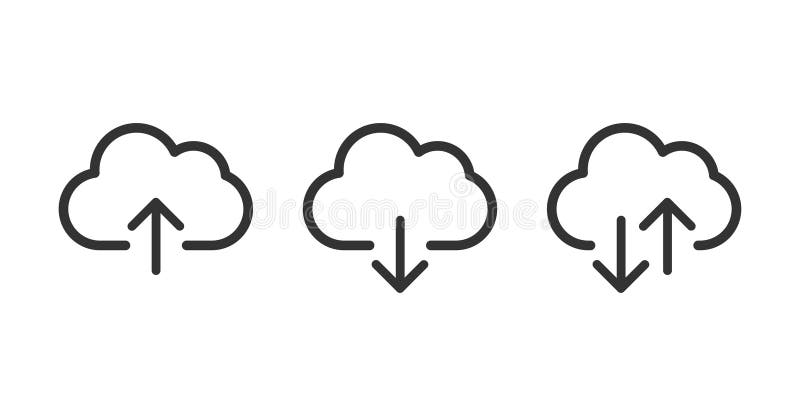 Cloud Download and Upload Icons Set. Upload Download Cloud Computing ...