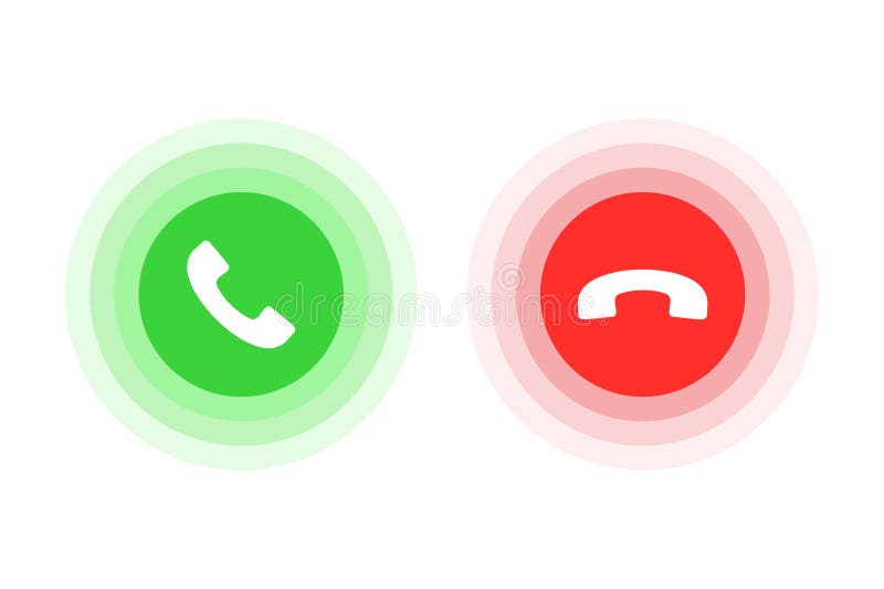 Answer and Decline Phone Call Buttons. Phone Call. Telephone Sign ...