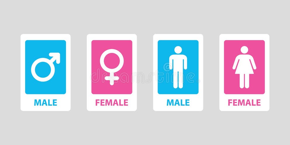 Gender Icon Set. Male and Female Sign Stock Vector - Illustration of ...