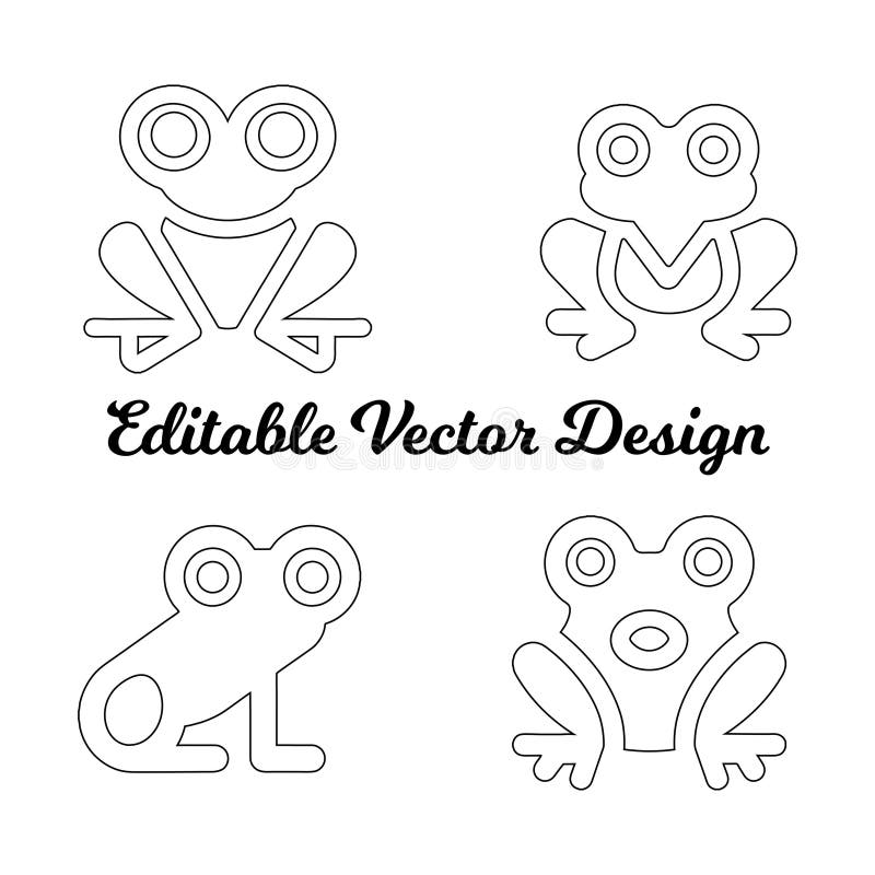 Minimalist Frog Vector Illustration. Abstract Frog Design. Editable ...