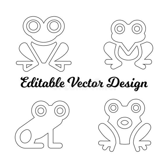 Minimalist Frog Vector Illustration. Abstract Frog Design. Editable ...