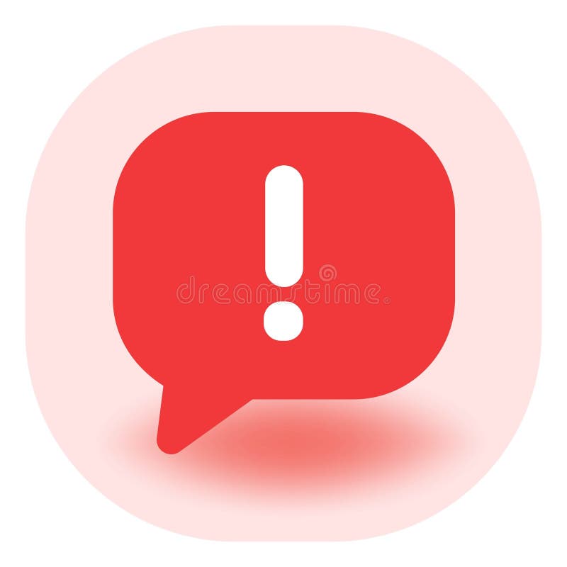 Call Alert Icon a Stylized Exclamation Point within a Speech Bubble ...