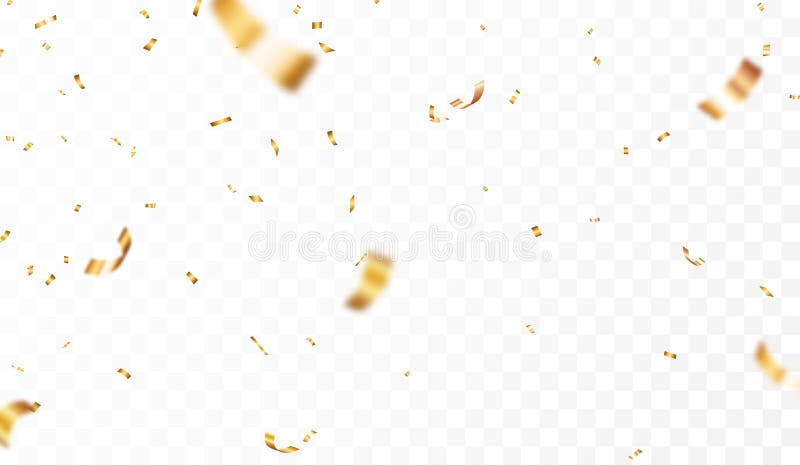 Gold Confetti and Ribbons Celebration Party Design Element, Falling ...