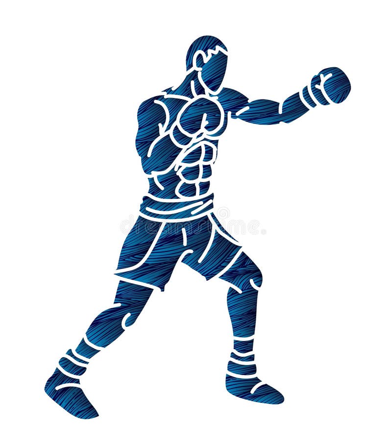 Kickboxing Muay Thai Boxer Boxing Sport Action Fighter Cartoon Graphic ...