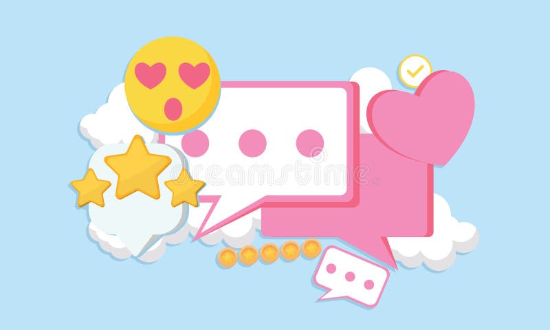 Social Media Marketing and Promotion. Speech Bubble Message with Smile ...