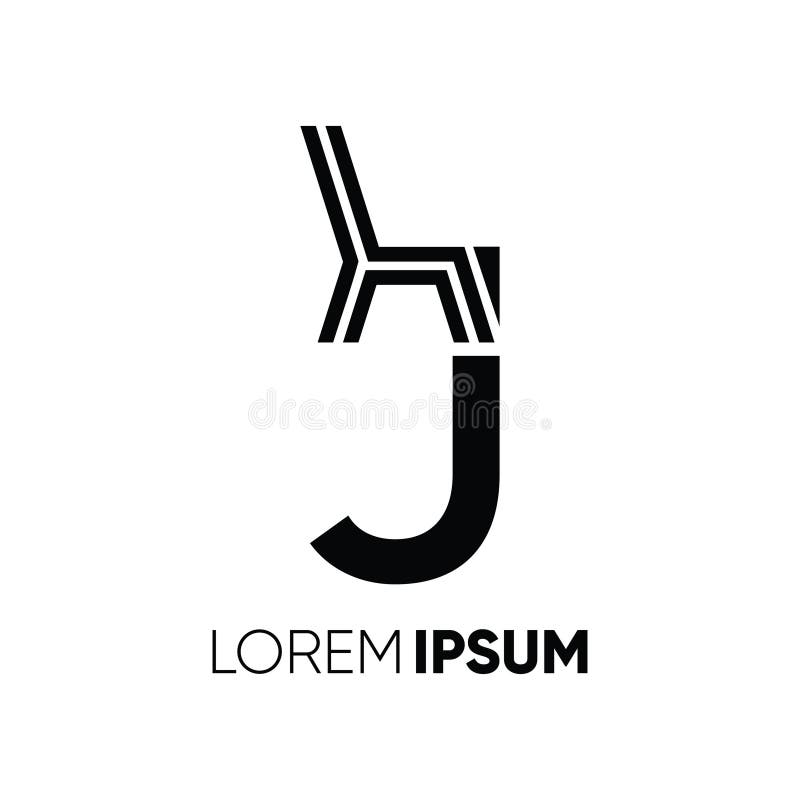 Letter J Chair Furniture Logo Design Vector Icon Symbol Graphic Image ...