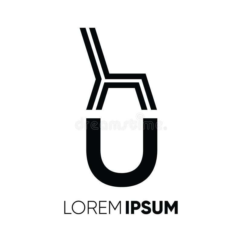 Letter U Chair Furniture Logo Design Vector Icon Symbol Graphic Image ...