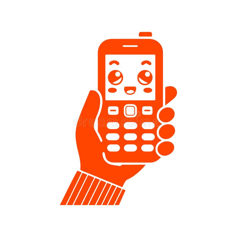 Touchscreen Mobile Phone Silhouette Graphic Stock Vector - Illustration ...