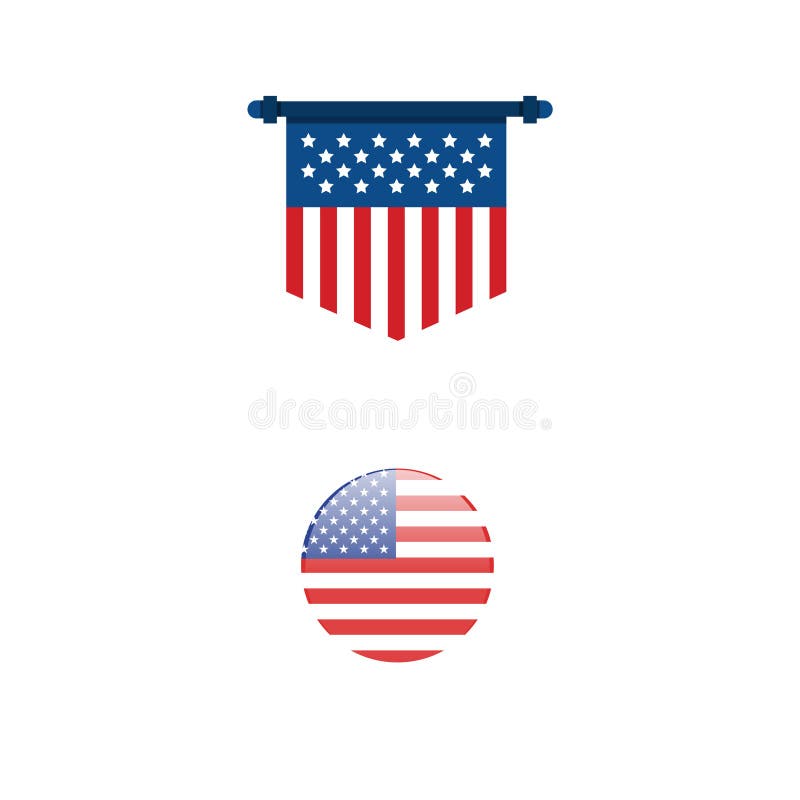 New usa flag badge art stock vector. Illustration of brand - 360691898