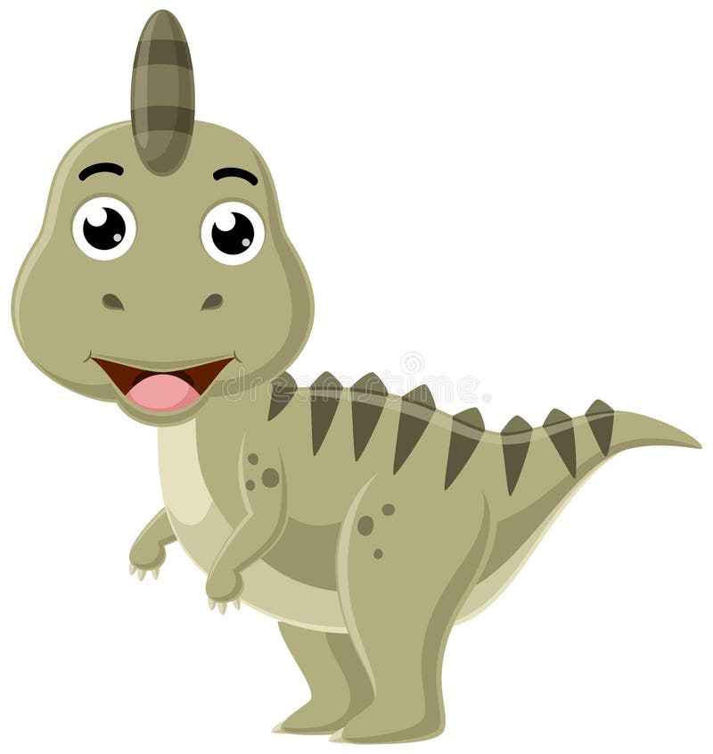 Cartoon Little Parasaurolophus on White Background Stock Illustration ...