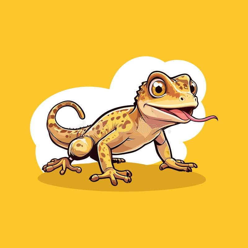 Cheerful Gecko Character Mascot Cartoon Vector Stock Vector ...