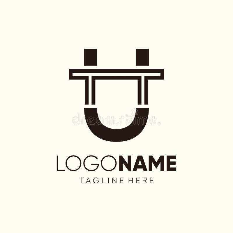 Letter U Table Furniture Logo Design Vector Icon Graphic Emblem Symbol ...