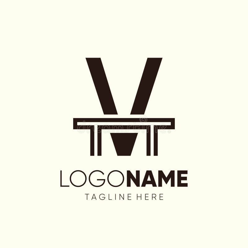 Letter V Table Furniture Logo Design Vector Icon Graphic Emblem Symbol ...