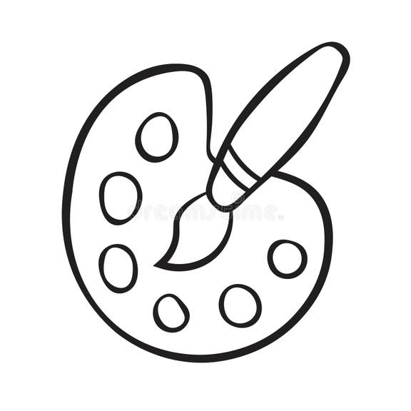 Art Palette Brush Visual Design Creativity Creative Single Stock Vector ...