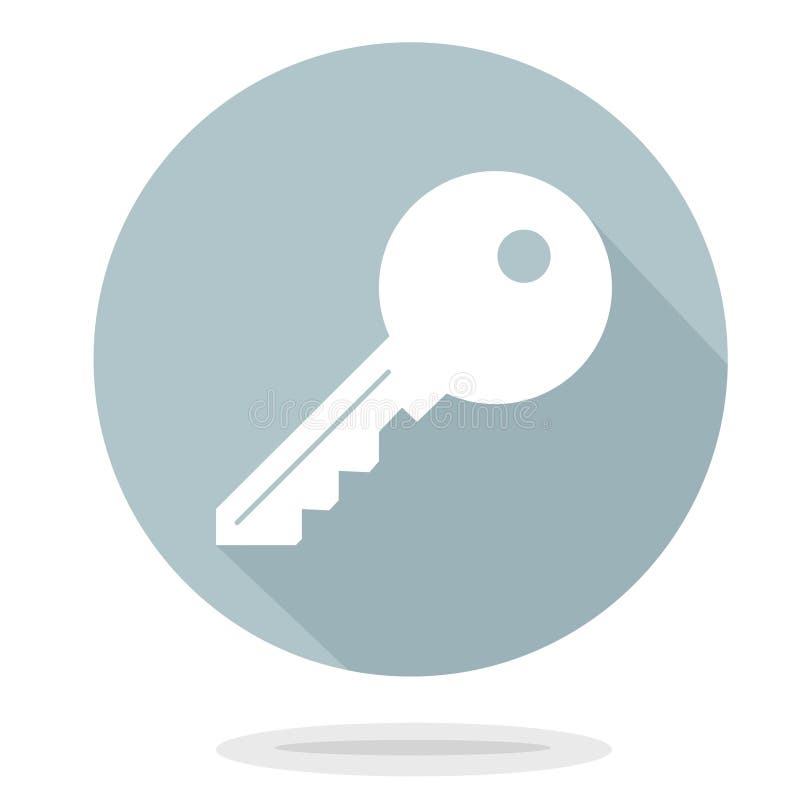 Blue and White Key Icon in the Circle Stock Vector - Illustration of ...