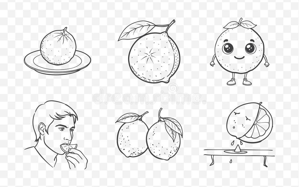 Vibrant Lime Line Art Vector Pack Stock Vector - Illustration of ...