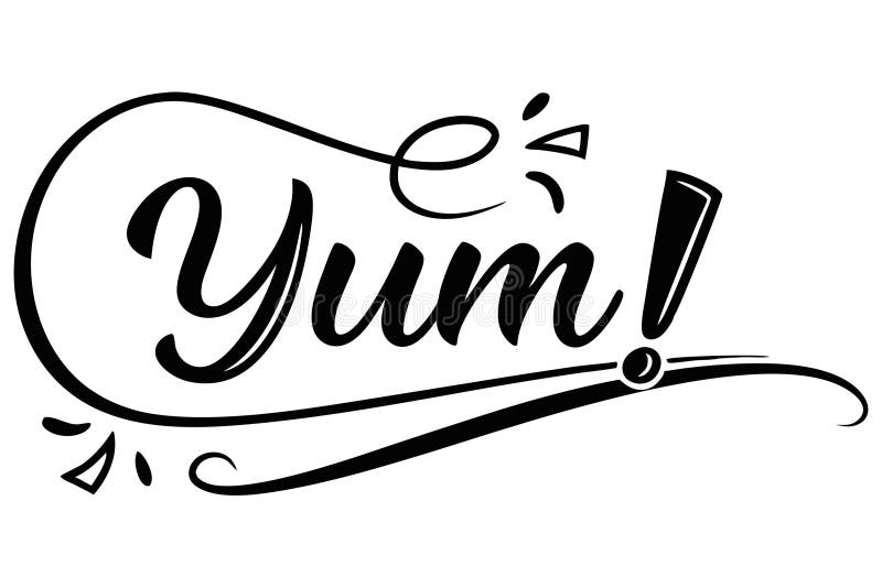 Yum! Hand Lettering Fun Food Typography Design Stock Vector ...