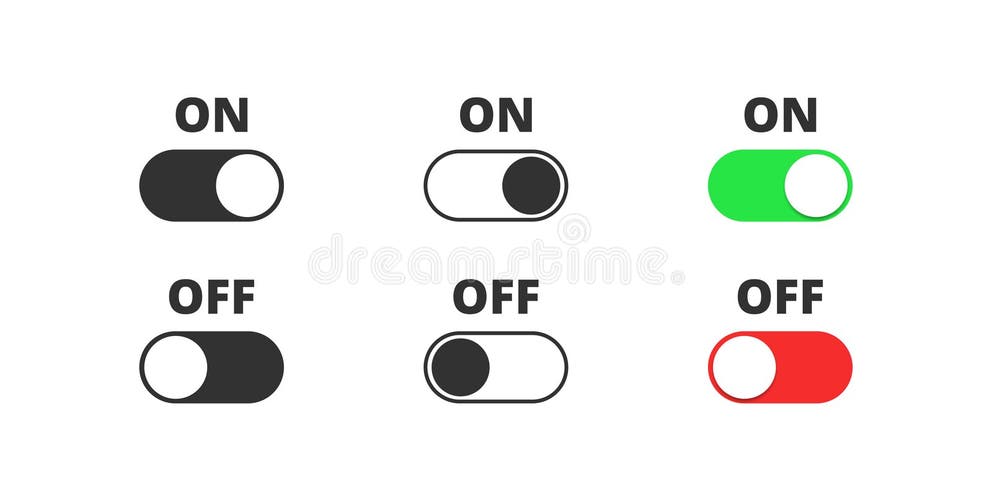 On and Off Toggle Switch Button. Active, Inactive Sign Stock Vector ...