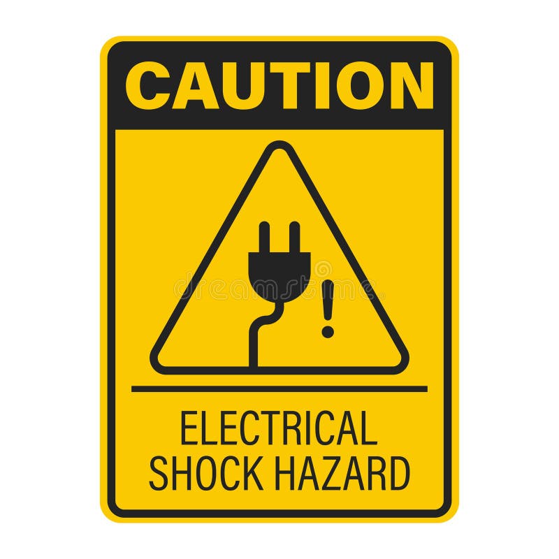 Isolated Triangle Safety Sign : Electric Plug, Danger, High Voltage ...
