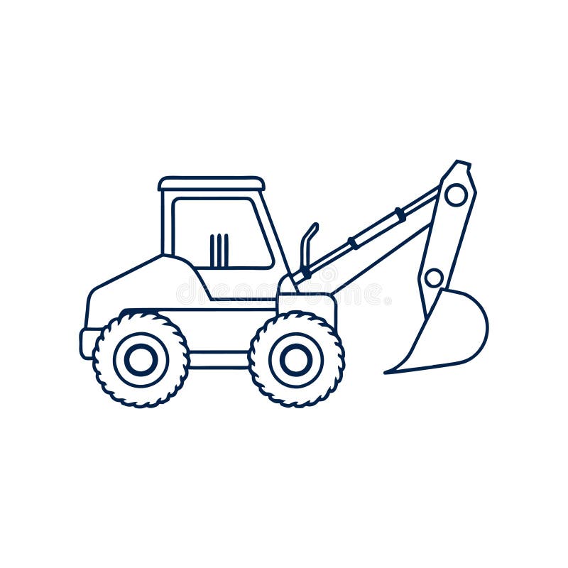 Excavator Line Art Illustration Stock Vector - Illustration of sand ...