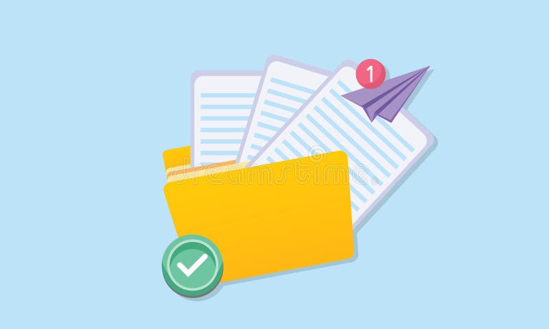 Folder with Document Files. Digital Management. Online Paperwork and ...