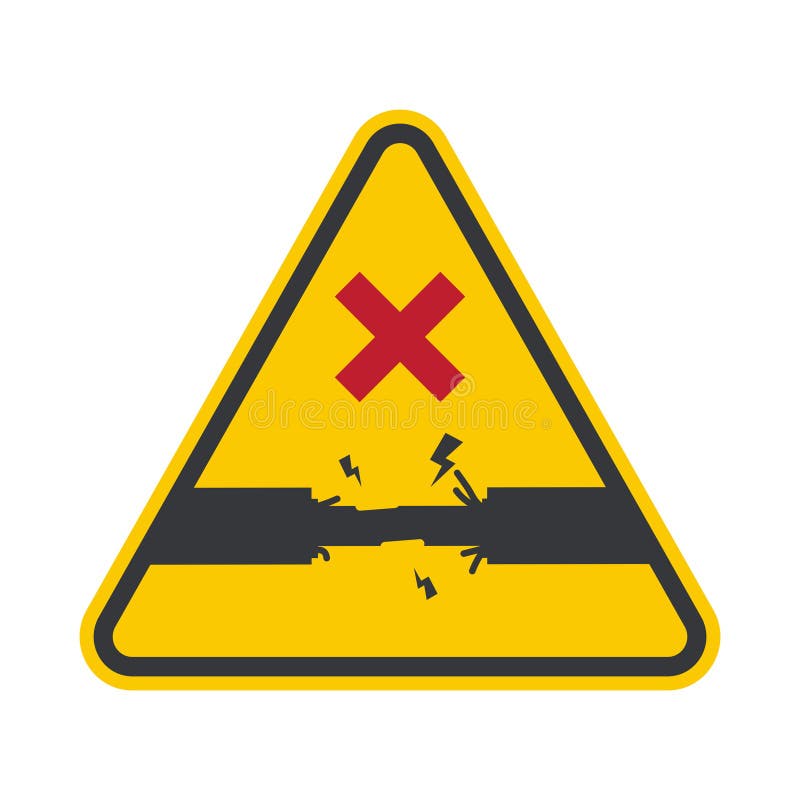 Isolated Triangle Safety Sign : Do Not Touch Peeled Wire or Damaged ...