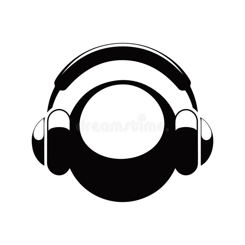 Trendy Headphone Silhouette Graphic Design Stock Vector - Illustration ...