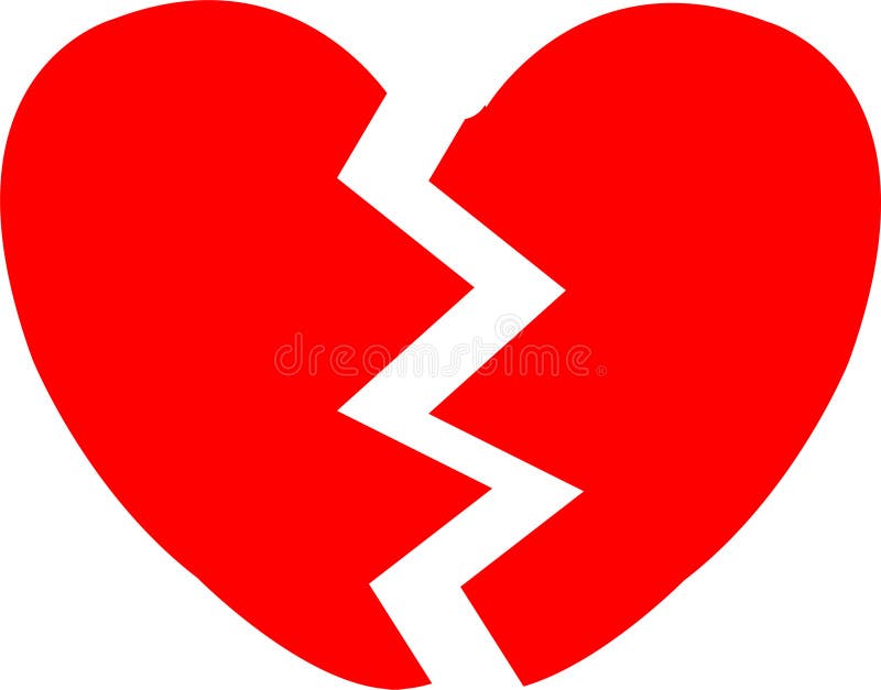 Heart Broken Vector File Eps Red Illustration Beautiful Design on White ...