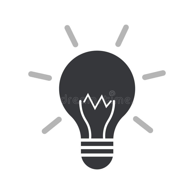 Isolated Pictogram Icon Lamp or Light Bulb Symbol of Idea, Energy ...