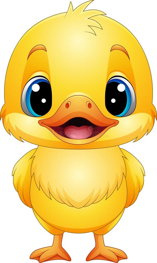 Vector Illustration of Cartoon Cute Baby Duck Stock Vector ...