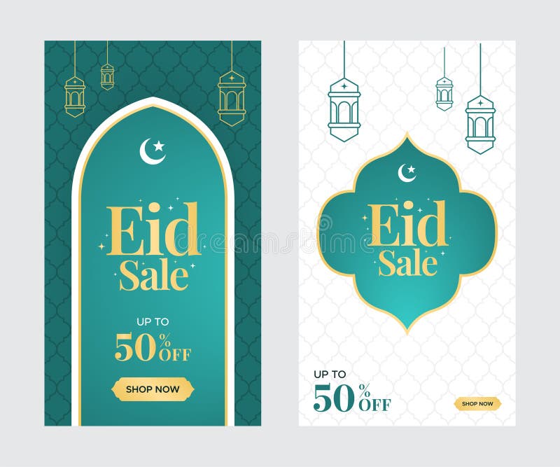 Eid Sale Up To 50 Off. Special Ramadan Offer Web Banner Stock Vector ...